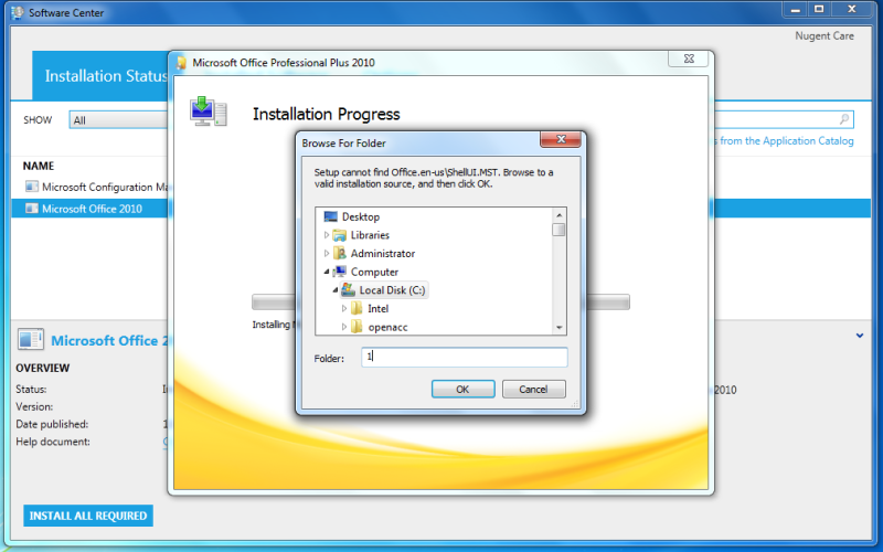 Error while running the install of Office 2010 - Techyv.com
